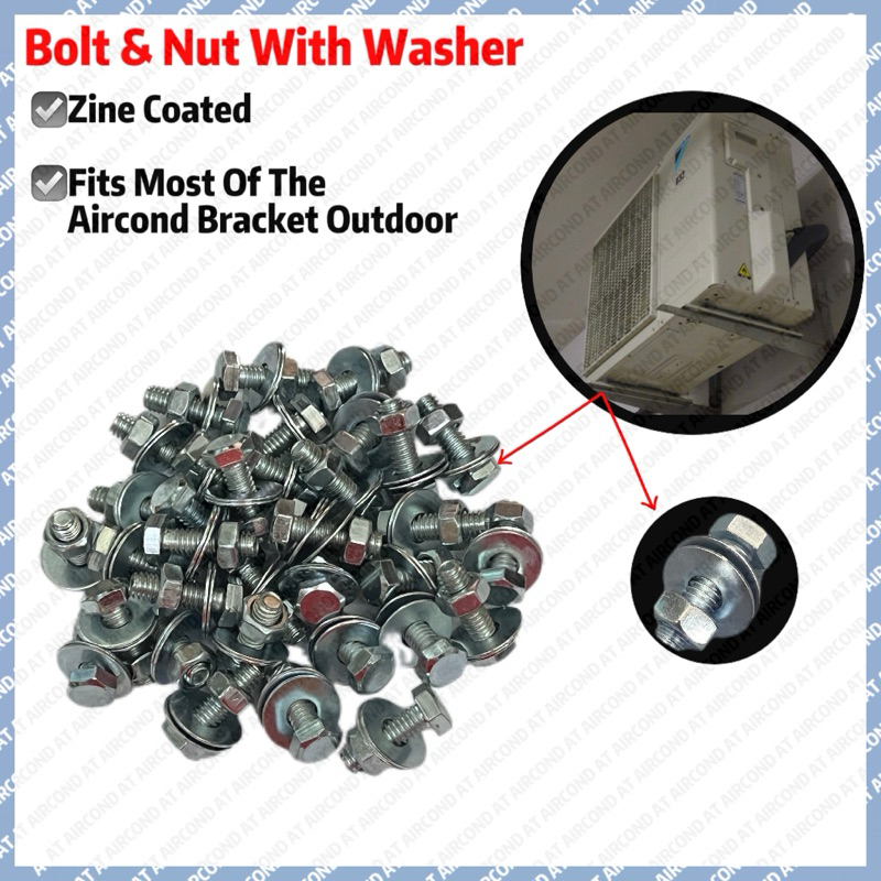 Bolt & Nut with Washer Aircond/Nut Kaki Outdoor Air cond Air ...