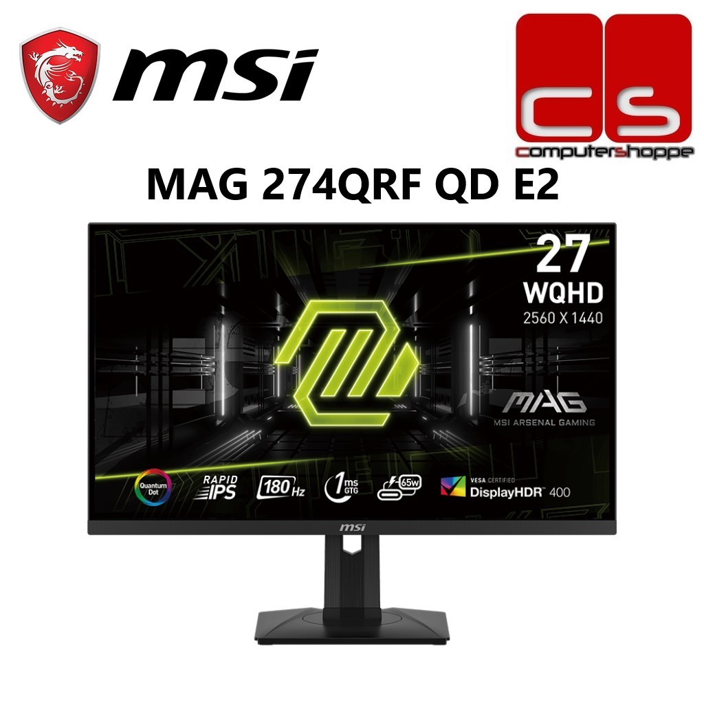 Msi G274qpf-qd   Mag 274qrf Qd E2 27'' Wqhd 180hz 1ms Adaptive Sync 