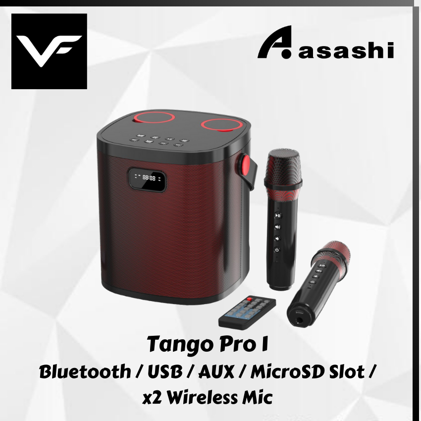 Vinnfier VF Tango Pro 1 Bluetooth Portable Karaoke Speaker with 2 Wireless Microphone | Shopee ...