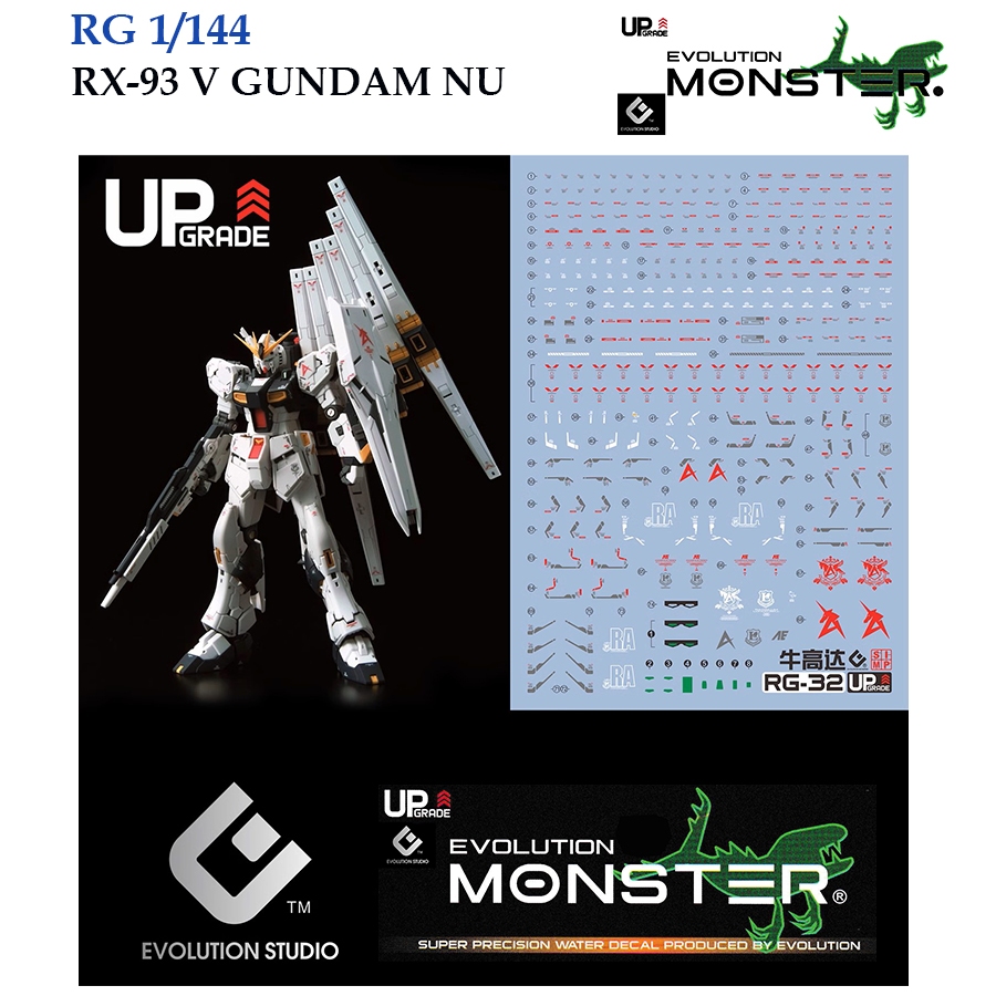 [ MONSTER ] RG32 RG 1/144 RX-93 V GUNDAM NU GUNDAM WATER SLIDE DECAL ...