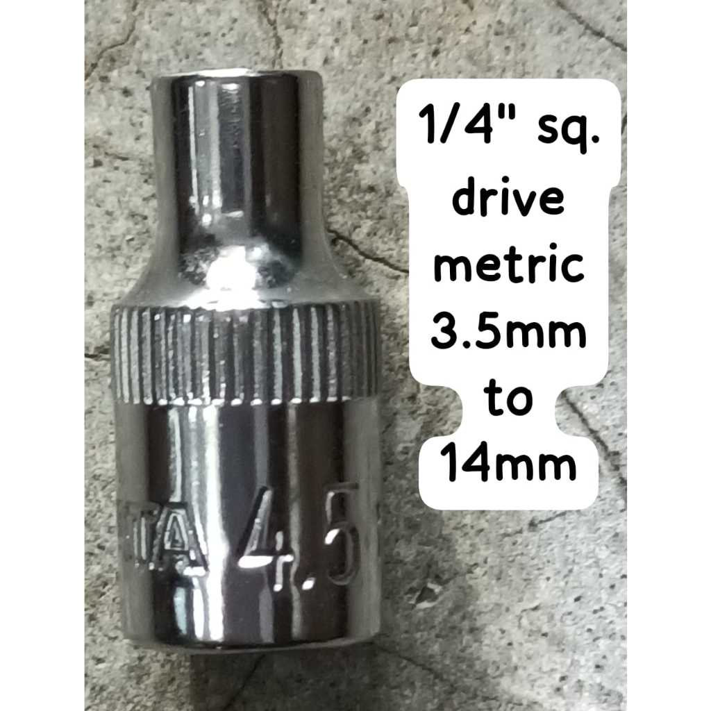 SATA 3.5mm-14mm standard length metric socket 11301-11314 1/4" DRIVE X 6 POINT BOX SOCKET 3.5 MM ...