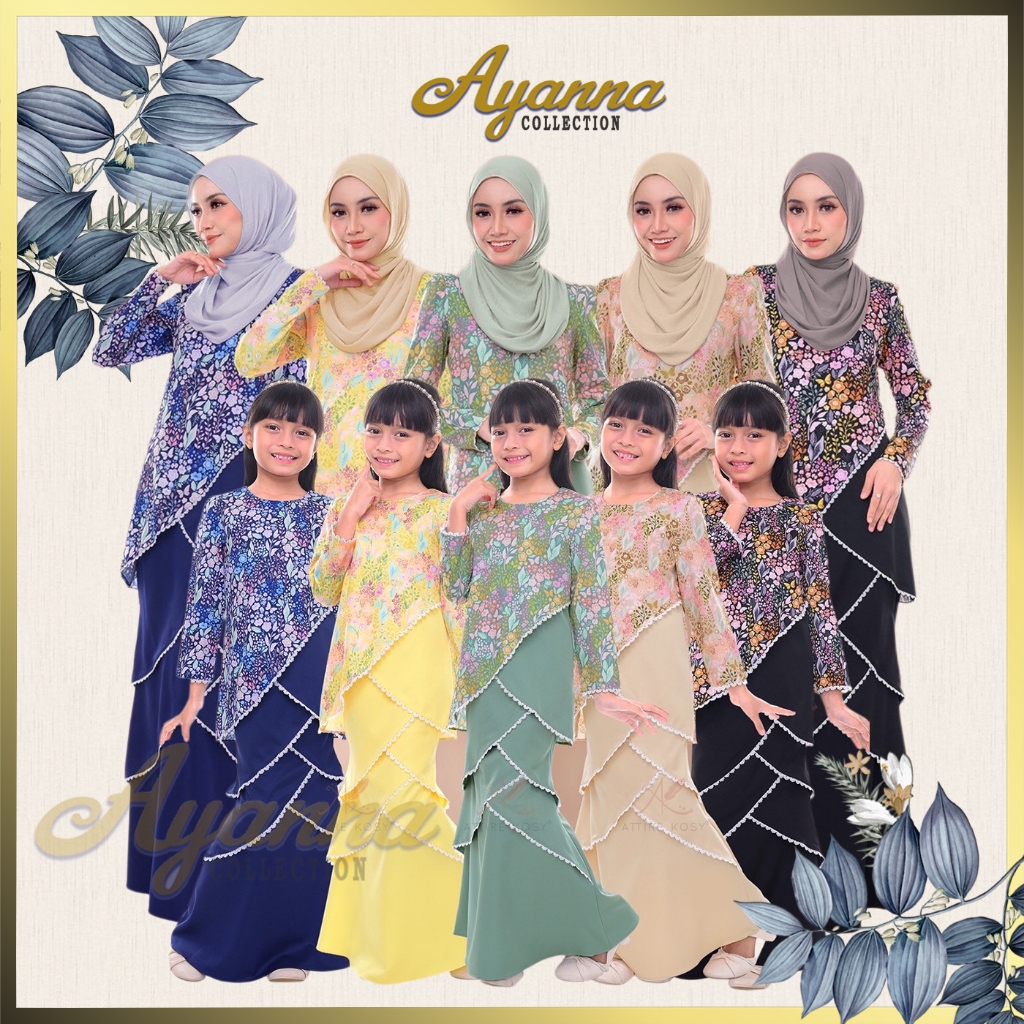 RAYA 2024 | Mekwa Printed Kurung (AT1113) | Sedondon Ibu dan Anak ...