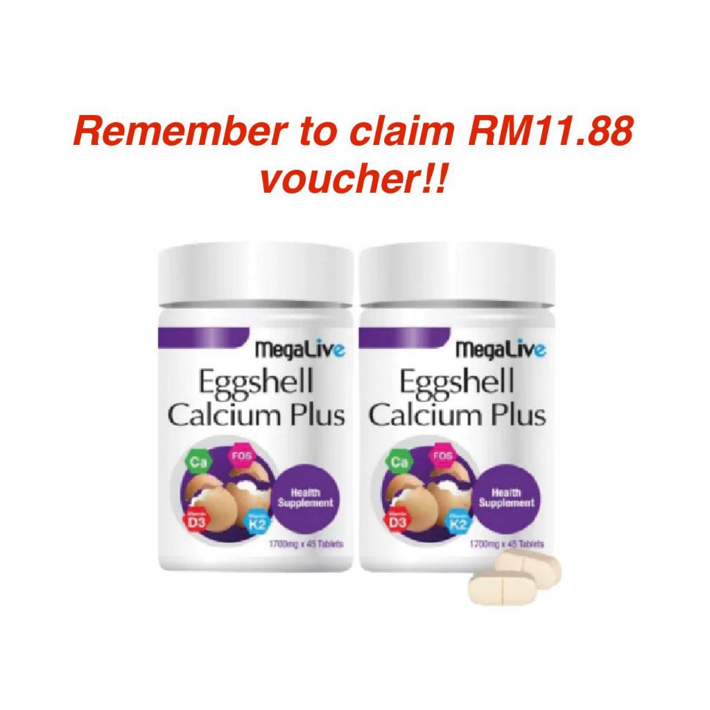 MEGALIVE EGGSHELL CALCIUM PLUS (2X45'S) | Shopee Malaysia