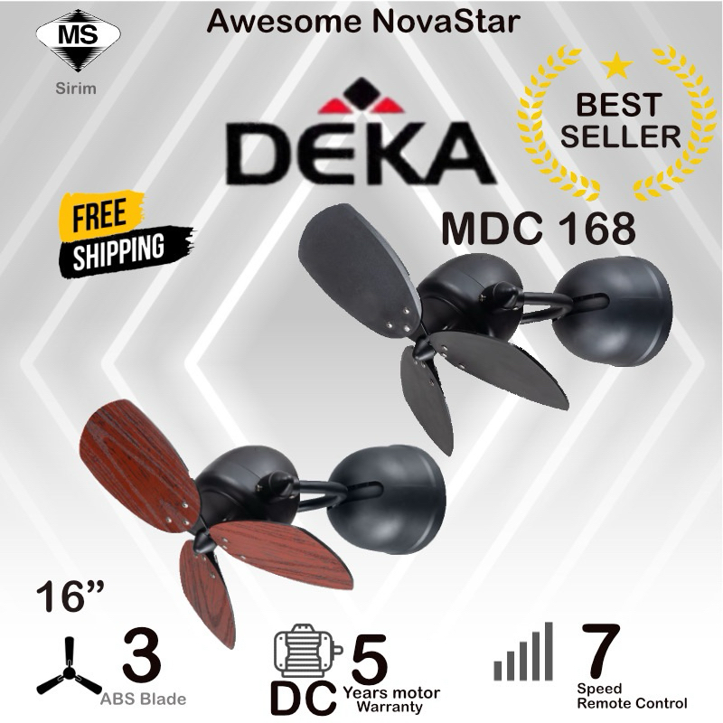 Deka MDC168 16” New DC motor Wall fan Remote Control Swing function ...