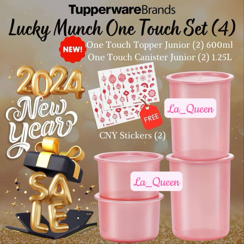 Tupperware One Touch food container 3L 950ml 500ml airtight liquid tight kedap udara kedap ...