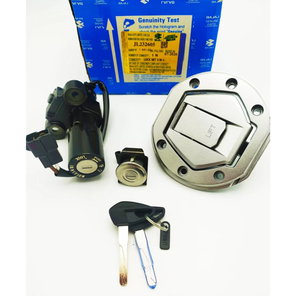 JL232605 MODENAS PULSAR NS200 ABS MAIN SWITCH / KEY SET 3 IN 1 WITH ...