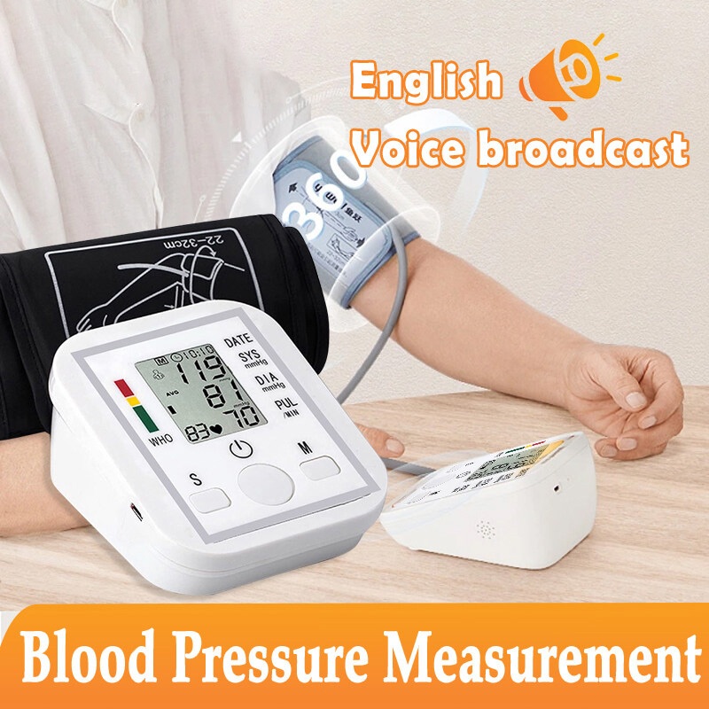 Cuff Sphygmomanometer Digital Arm Monitors Pulse Heart Beat Rate Meter ...