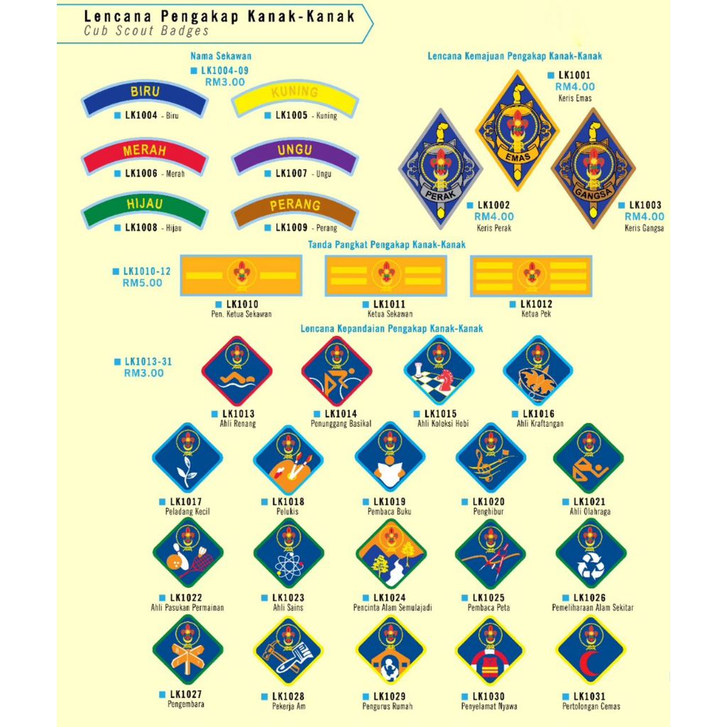 Lencana Pengakap Kanak-Kanak / Scout Badges | Shopee Malaysia