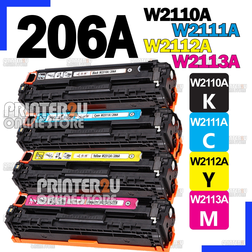 HP206A Compatible to HP 206A W2110A 206X W2110X Black W2112A Color ...