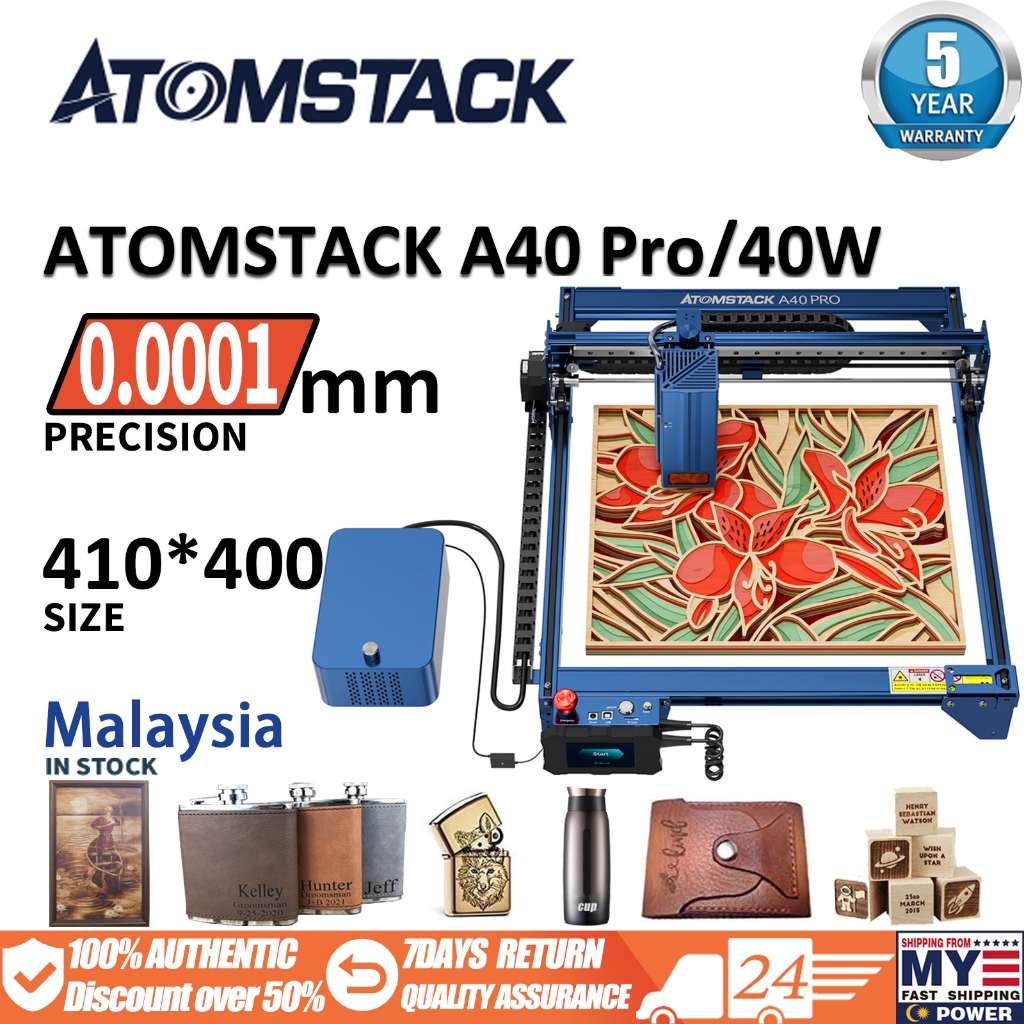 WilkTool ATOMSTACK A40 Pro Laser Engraver 40W Engraving Cutting Machine with F30 Pro Air Assist ...