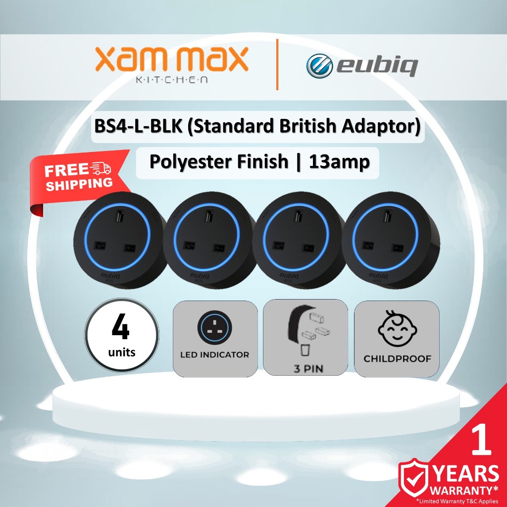 (Lowest Price ) Eubiq - BS4-BLK Standard British Electrical Socket ...