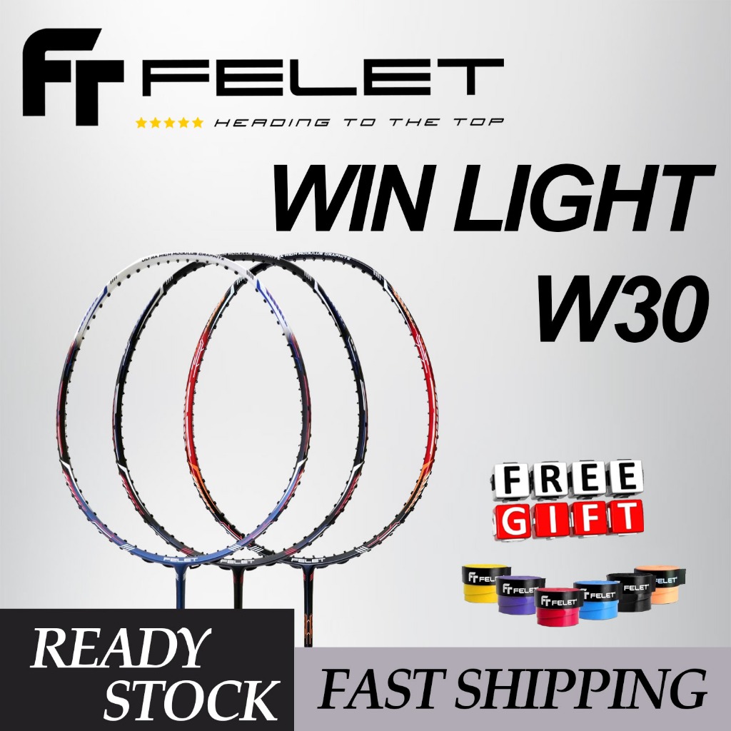 【Ready Stock】Felet Win Light W30 5U 78Gram 32LBS Racket Badminton ...
