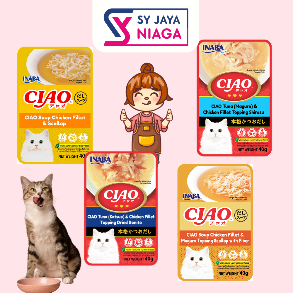 [Cheapest on Shopee] PALT Ciao Pouch Soup Pet Adult Cat Wet Food 40g Premium Chicken Fillet ...