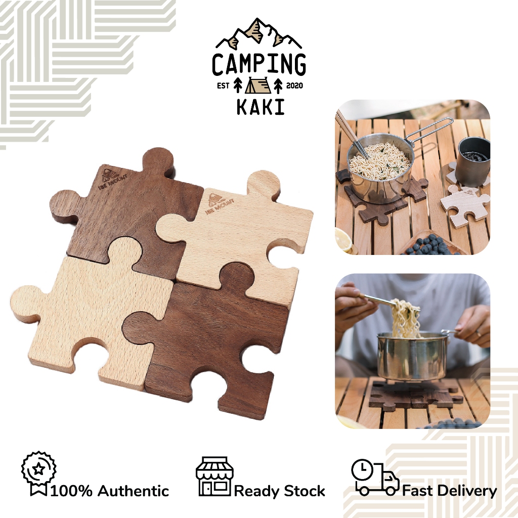 ISE Mount Camping Cup Coaster Wooden Coaster Coffee Creative Puzzle ...