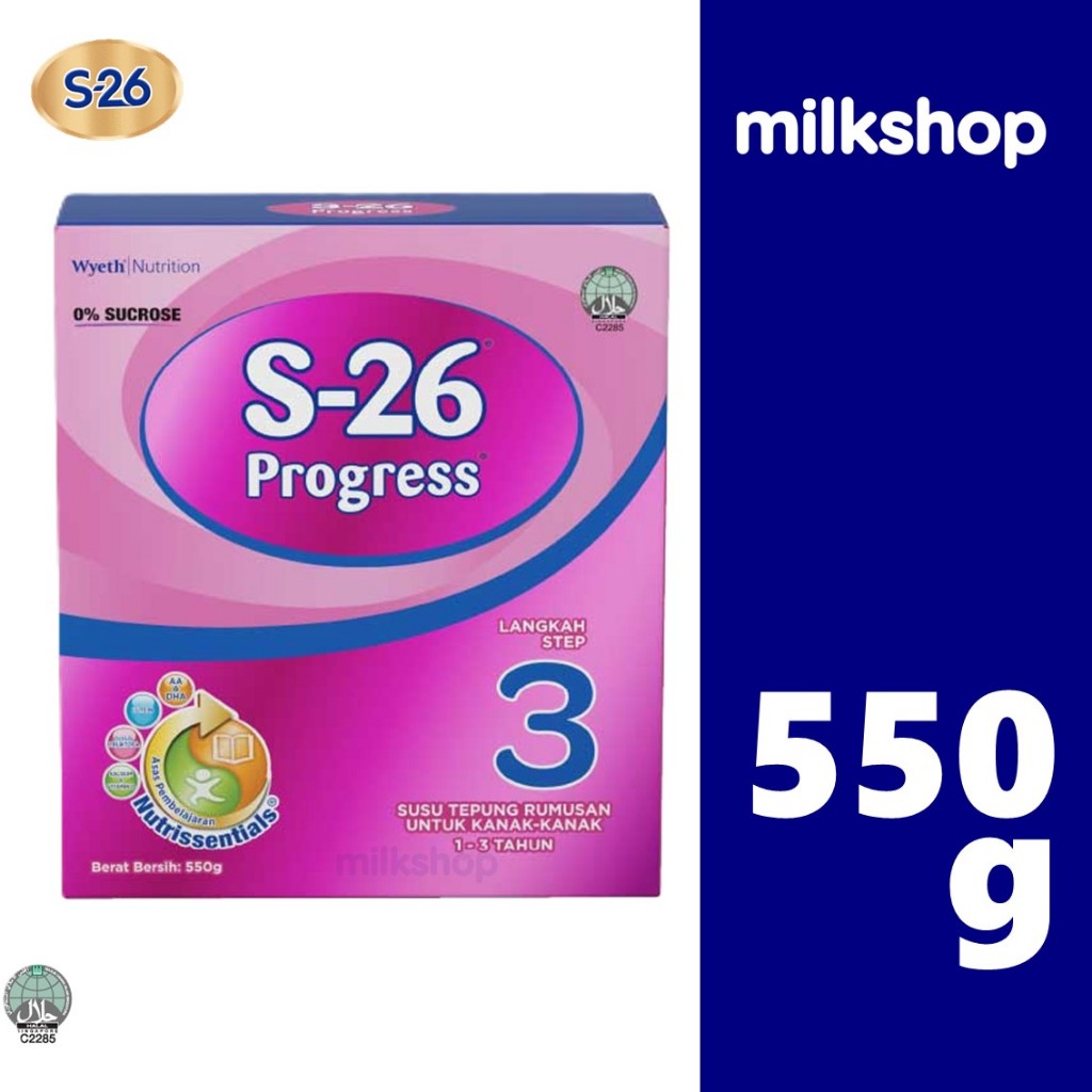 S26 STD Progress Step 3 550g | Wyeth Langkah Step3 box kotak 1-3 year ...