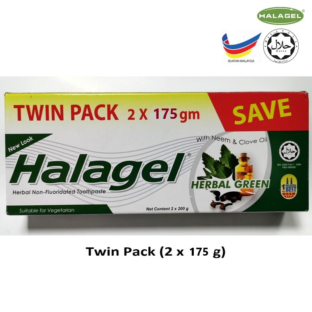 Halagel Twin Pack Toothpaste Herbal Green Fresh (2 x 175g) / Ubat Gigi ...