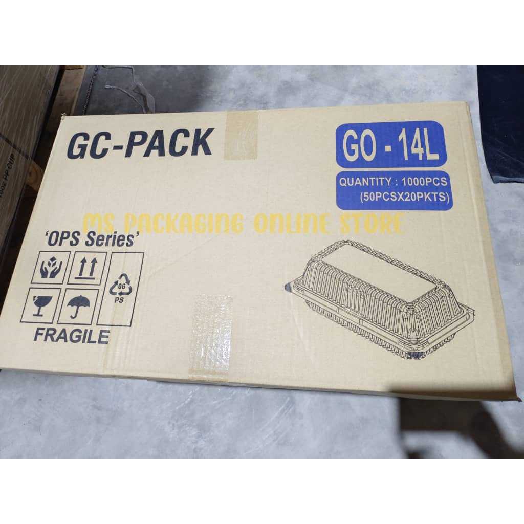 GO -14L GC - PACK Plastic Tray per carton Bakery Disposable Plastic Clear Food Box - Bekas ...