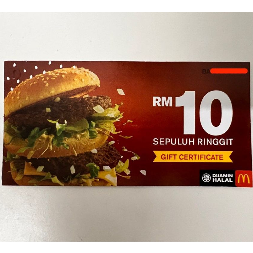 🍔🍟 ( READY STOCK ) McDonald's Cash Voucher RM10 !! 🍟🍔 | Shopee Malaysia