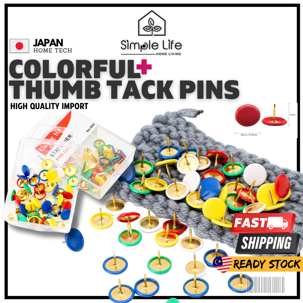 50 PCS STEEL THUMB TACK / PUSH PINS / MALAYSIA READY STOCK PAKU TEKAN ...