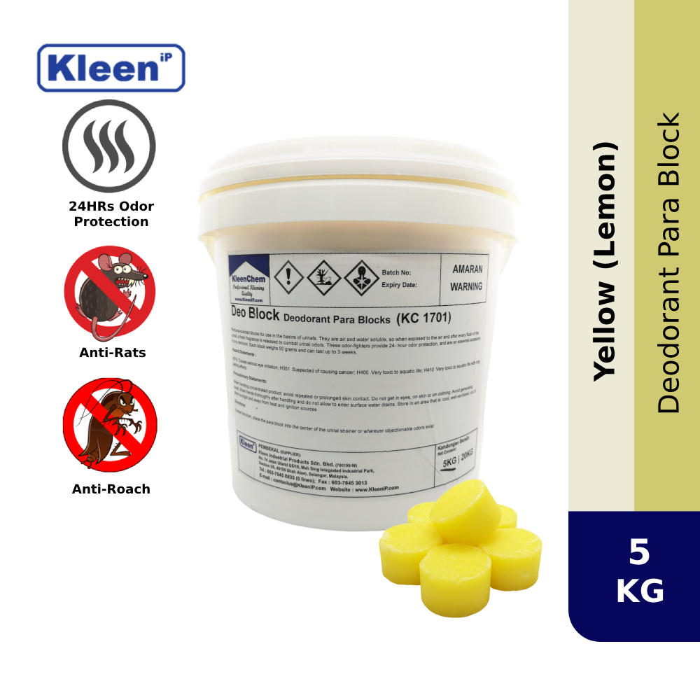 Kleen Deo Block Deodorant Para Blocks (KC 1701) 5KG [Plastic Tong Drum] Ubat Gegat Tandas Yellow ...
