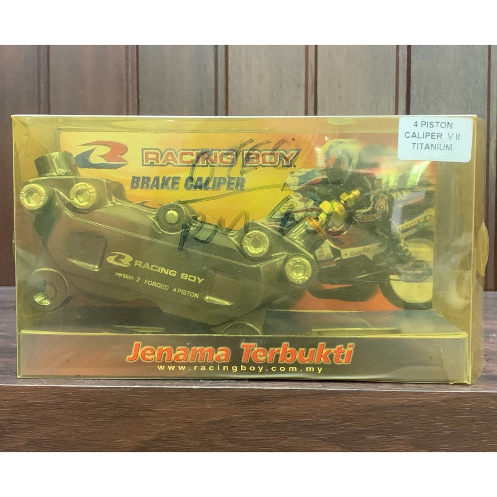 RACING BOY BRAKE CALIPER VERSION II (4 PISTON) TITANIUM 100% ORIGINAL ...