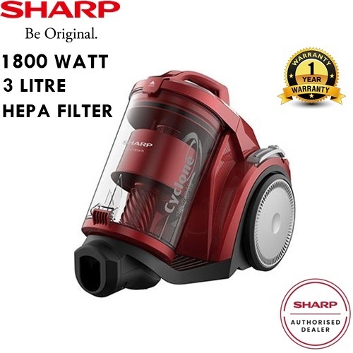 SHARP 1800W VORTEX CYCLONE BAGLESS VACUUM CLEANER ECC1819R | Shopee ...