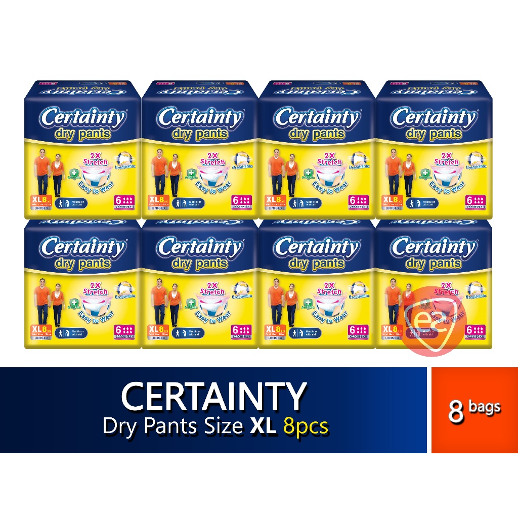 CERTAINTY DRYPANTS XL64 (SIZE XL 8 PCS X 8 PACKS) ADULT DIAPER PANTS ...