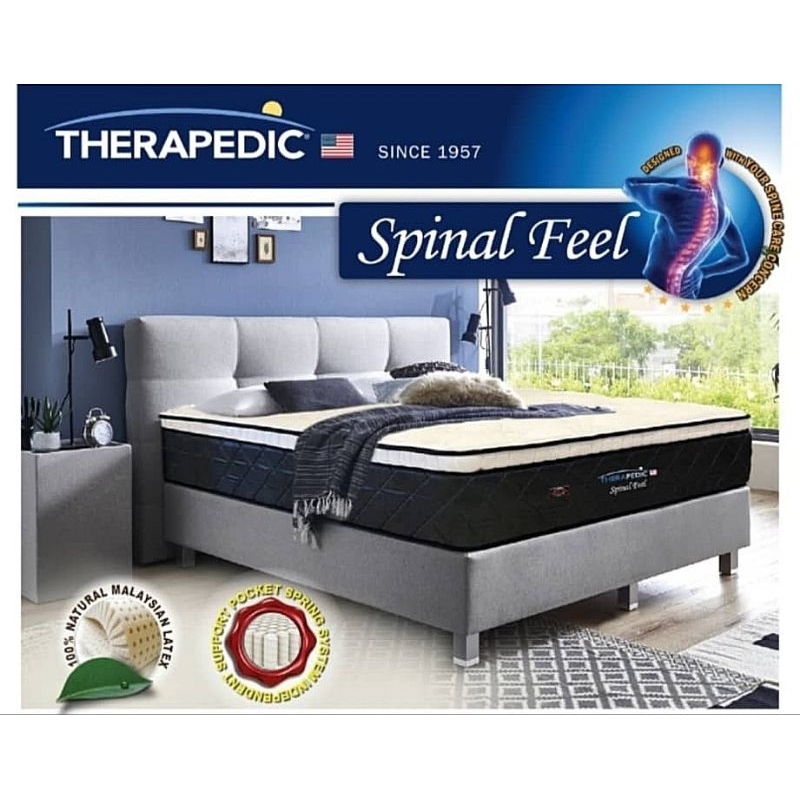 THERAPEDIC Spinal Feel pocket spring + latex. 14" thick | Shopee Malaysia