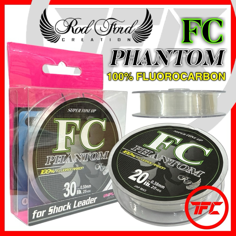 RODFORD Phantom FC 100% Fluorocarbon Leader Line Fluoro Carbon Shock ...