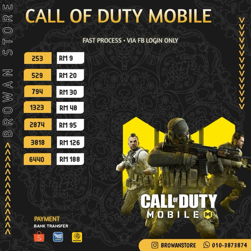 Call of Duty Garena CODM (Garena/Facebook)(MY&SG) | Shopee Malaysia