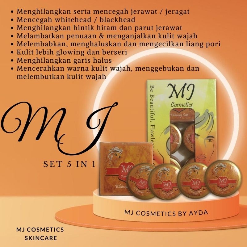 ORIGINAL HQ !! MJ Cosmetics Skincare Set 5in1 + Free gift (Ready Stock ...