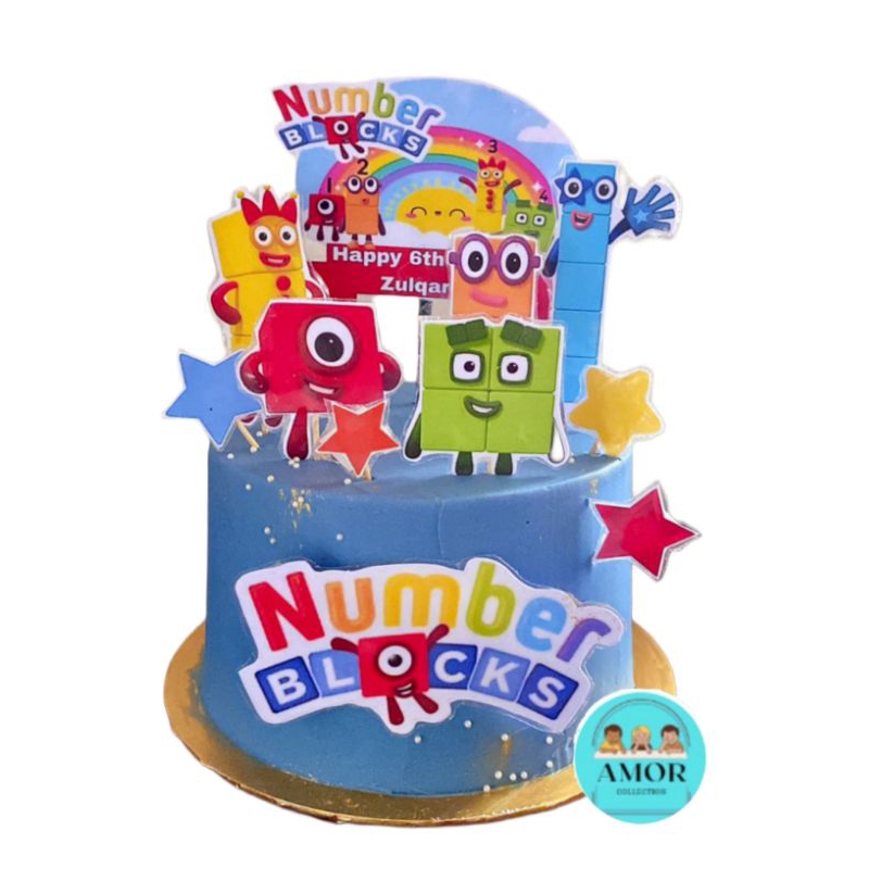 Number Blocks Cake Topper (Free Add Name) | Shopee Malaysia