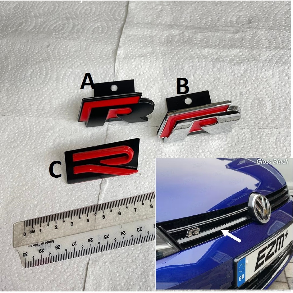 R Line VOLKSWAGEN R-LINE 3D Metal OEM Car Styling Rear Tail Badge ...