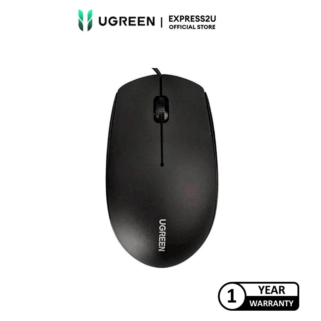 UGREEN USB WIRED MOUSE MU007 3BUTTONS 1200DPI 1.5M (BLACK) | Shopee ...
