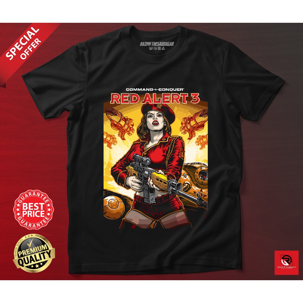 BAJU COMAND AND CONQUER RED ALERT 3 T-SHIRT LENGAN PENDEK ROUNDNECK ...