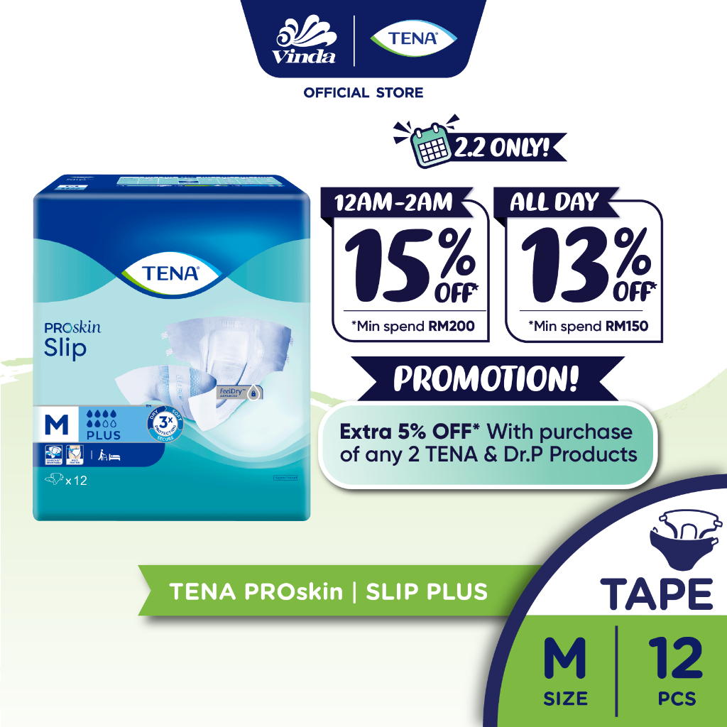 TENA PROskin Slip Plus Adult Diaper M12s/L12s | Shopee Malaysia