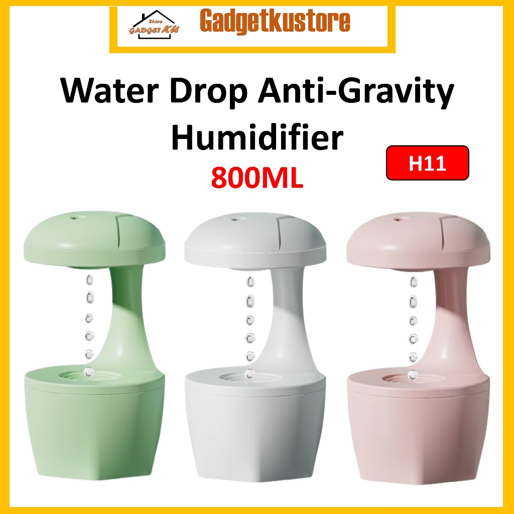 800ML Large Capacity Anti-gravity Water Drop Humidifier Cool Mist ...