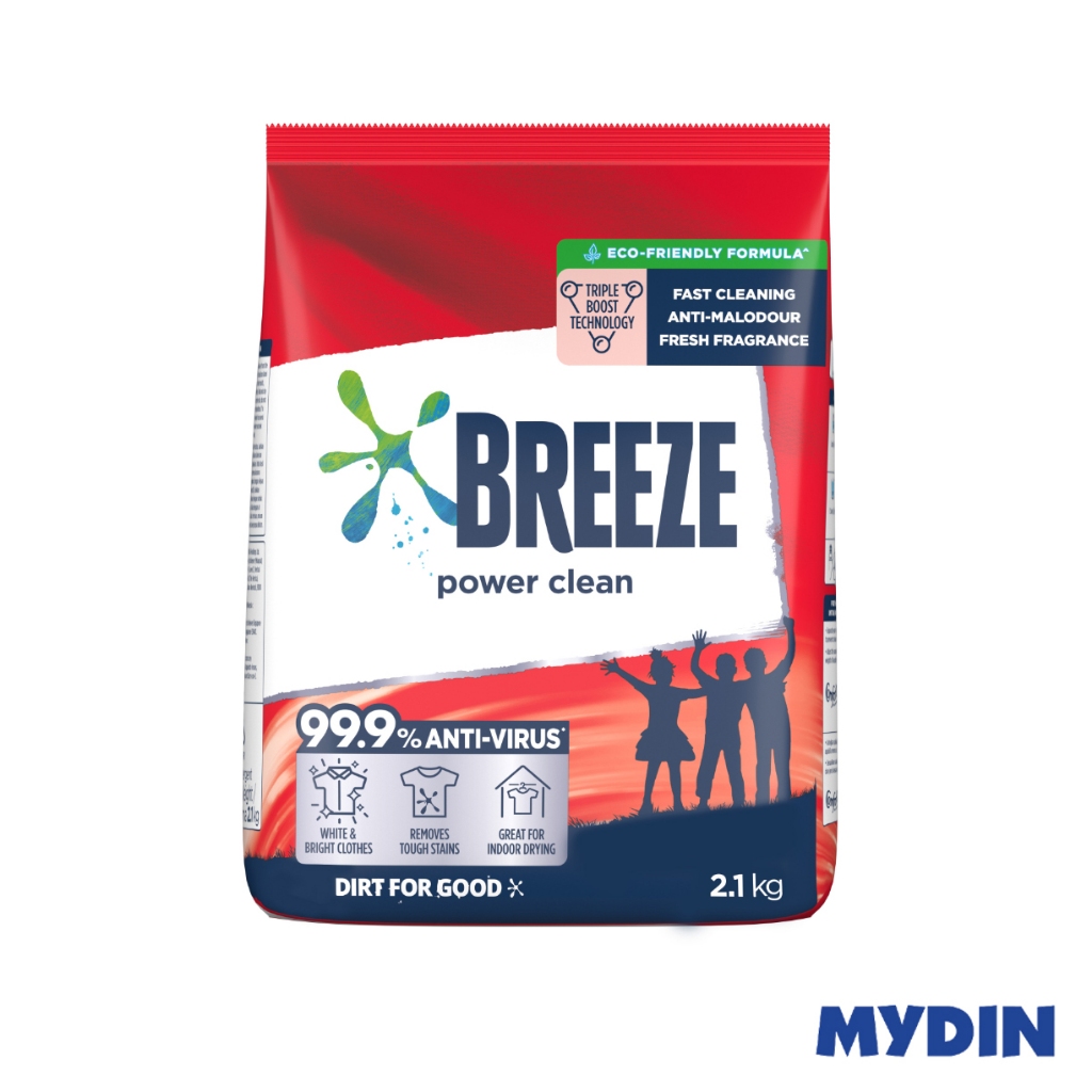 Breeze Detergent Powder Power Clean (2.1kg) | Shopee Malaysia
