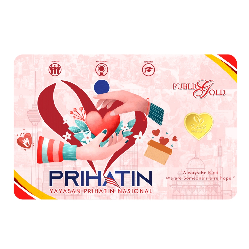 Public Gold Bullion Bar PG 1g (Au 999.9) - Prihatin Caring Heart (Pink ...