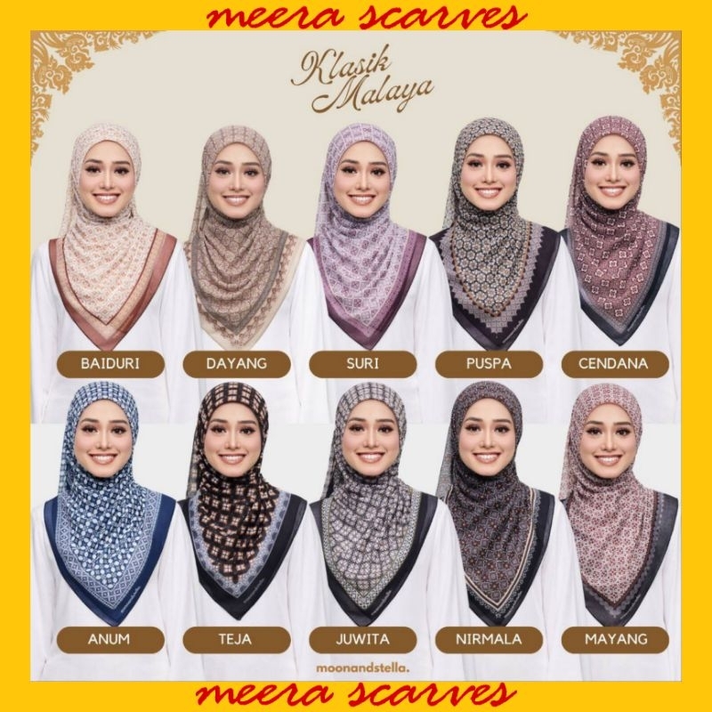 ‼️KLASIK MALAYA‼️ Moonandstella Bidang 45 Tudung Bawal Printed Tudung ...