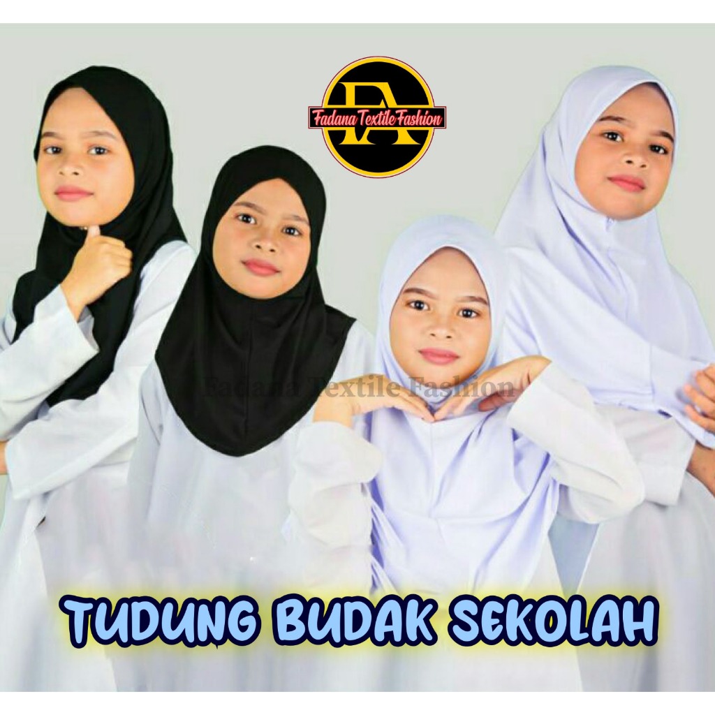 Tudung Sekolah Lycra Putih Nila Dan Hitam Kanak Budak Anak Scarf Muslim ...