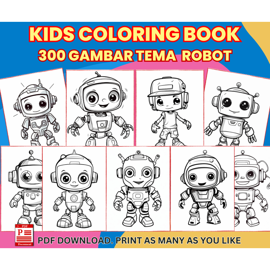 [PDF] 300+ KIDS COLOURING PAGES TEMA ROBOT - Coloring Book For Kids ...