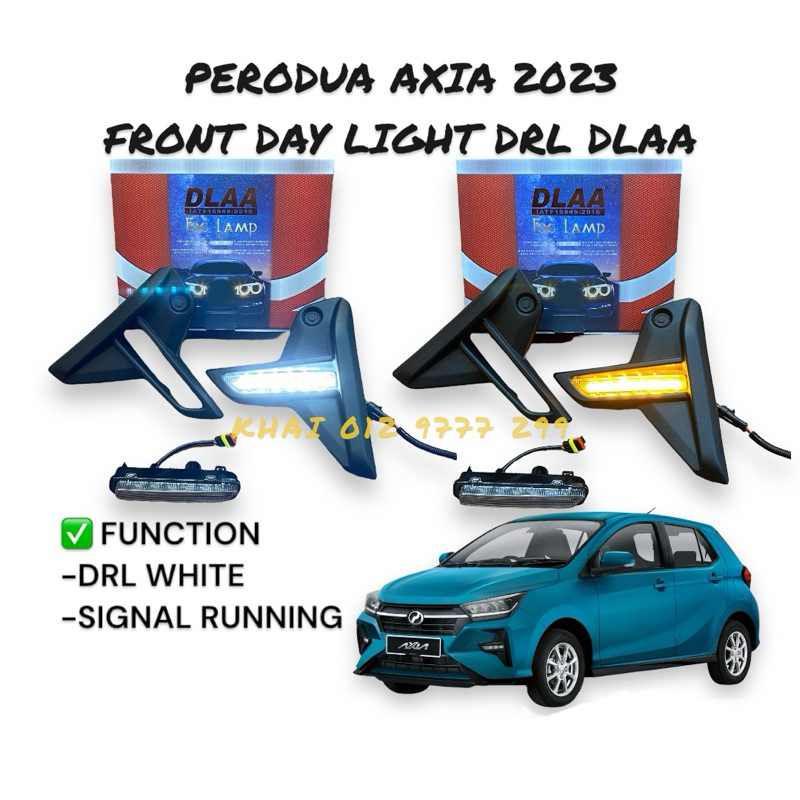 Perodua Axia 2023 LED Daylight New Axia Foglamp Foglight DRL Sequential ...