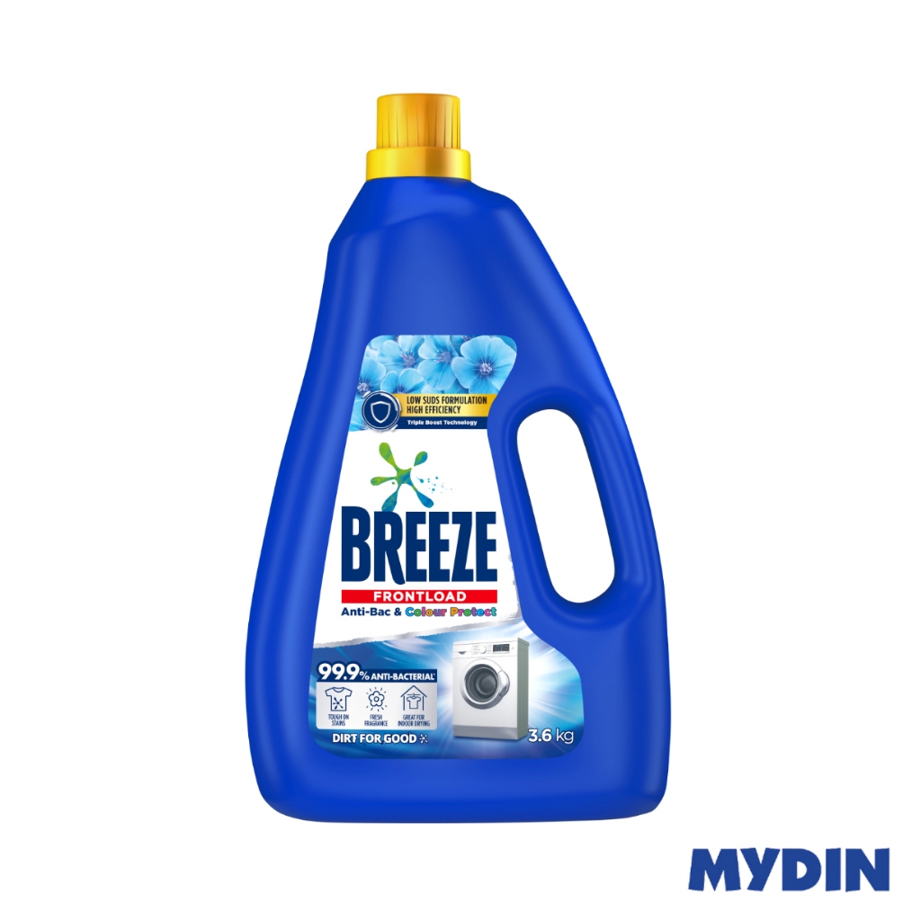 Breeze Detergent Liquid Frontload Anti-Bac & Colour Protect (3.6kg ...