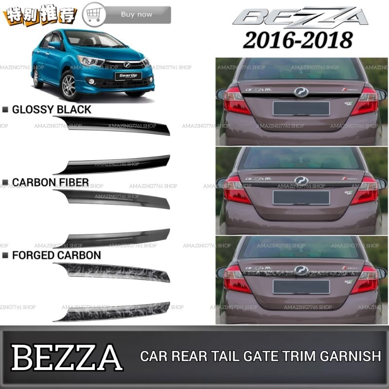 AMAZING PERODUA BEZZA 2016-2018 CAR REAR TAIL GATE TRIM GARNISH REAR ...