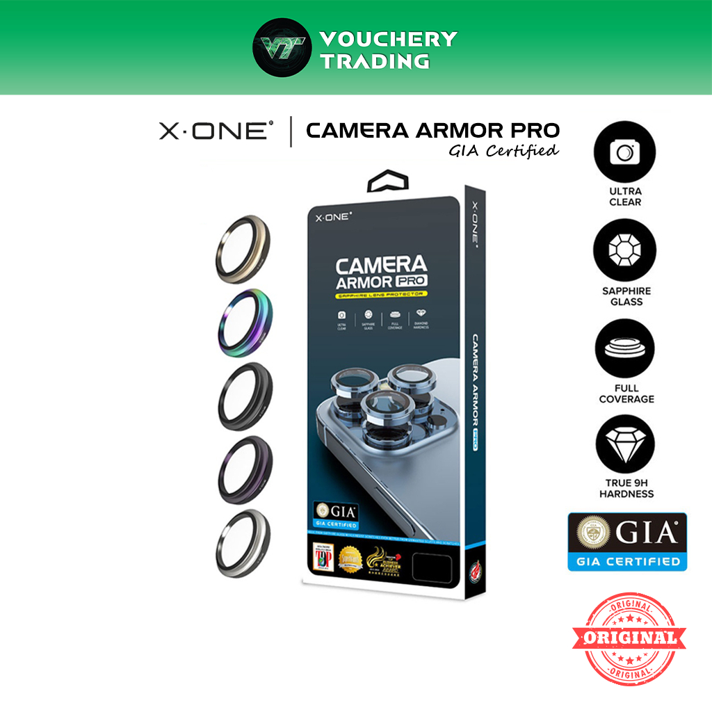 X.One Camera Armor PRO GIA Sapphire Glass Full Coverage Lens Protector - iPhöne 16 15 14 13 Pro ...