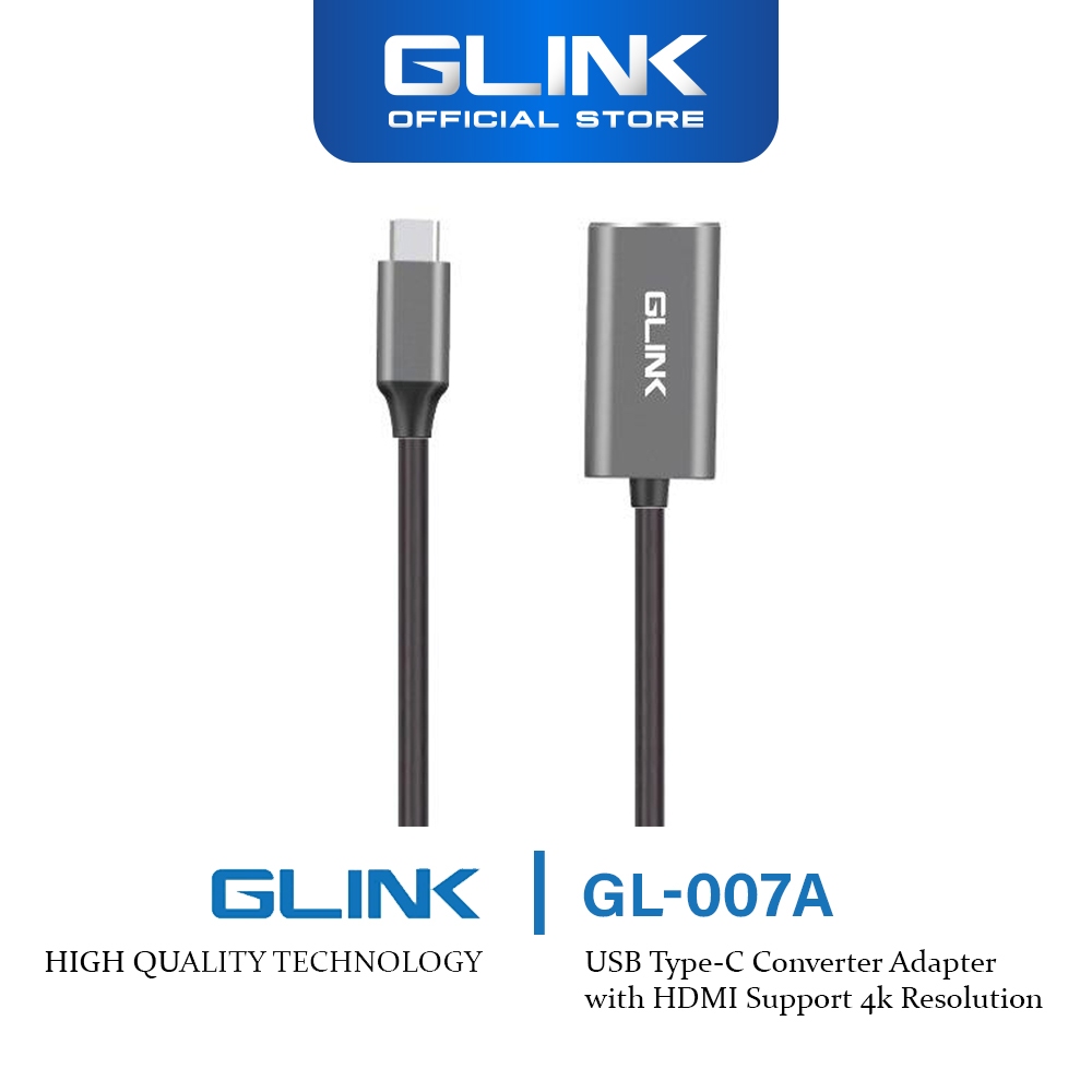 Glink GL-007A USB Type C Converter Adapter with HDMI Port, Support Up to 4K Resolution | Shopee ...