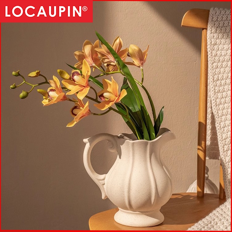 Locaupin White Ceramic Vase Modern Home Decor,Matte Pampas Flower Vases ...
