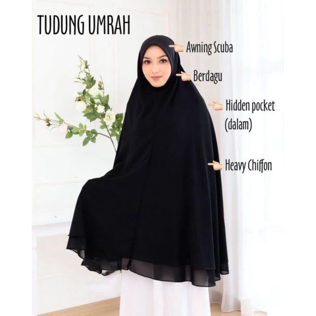 Khimar Paling Labuh Umrah Haji Chiffon Awning Scuba/ Tudung Labuh ...