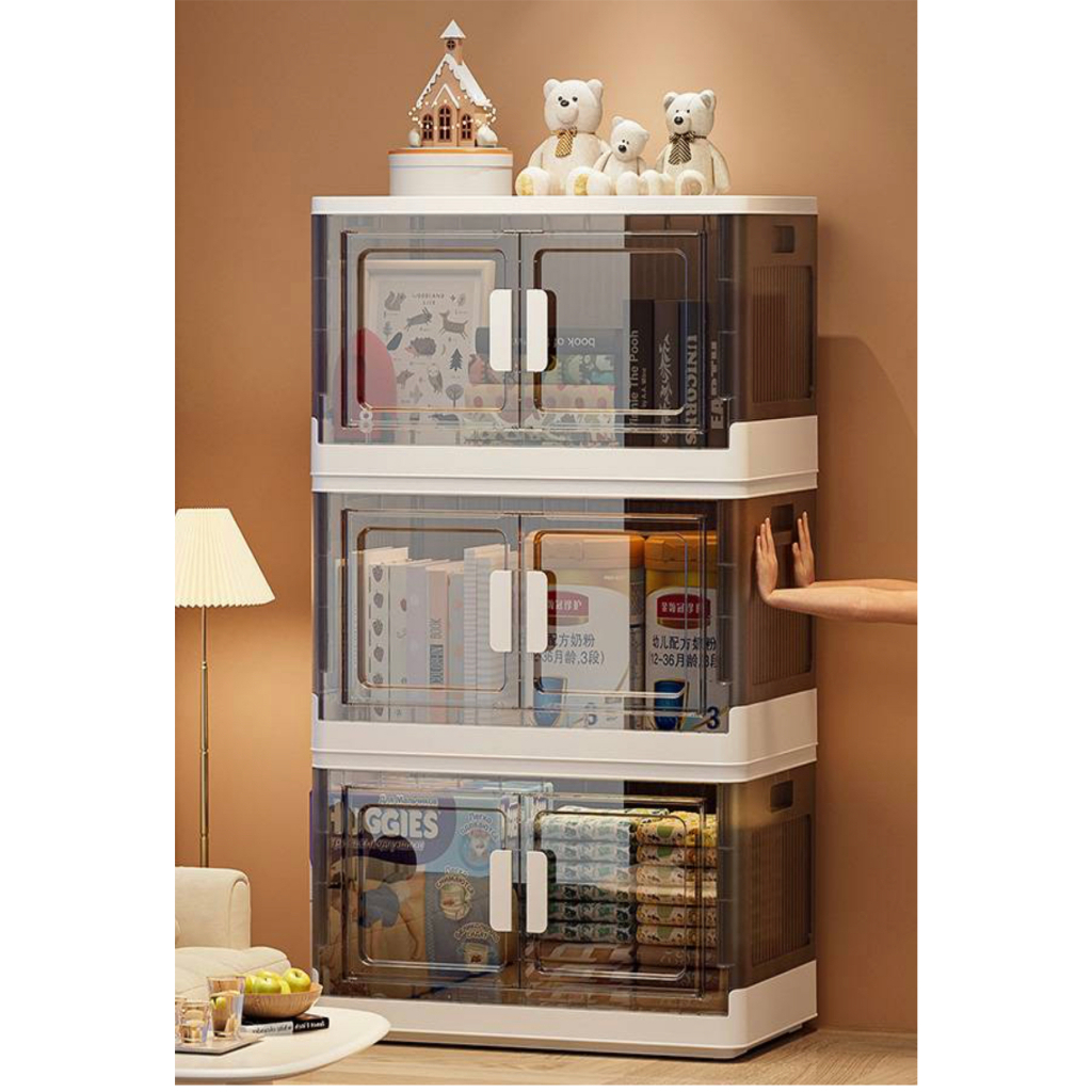 JK HOME New Design Foldable Storage Cabinet 2 Doors Storage Box ...